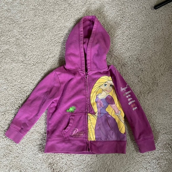 Disney | Jackets & Coats | Disney Girl Pink Disney Princess Full Zip ...